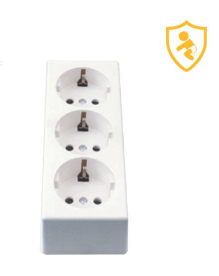 TRIPLE BASE SCHUKO Superficie Blanco | Hansel Home