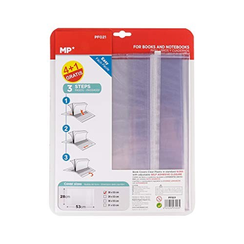 MP - Forro de Libros Autoadhesivo y Ajustable Transparente - Pack de 5 ...