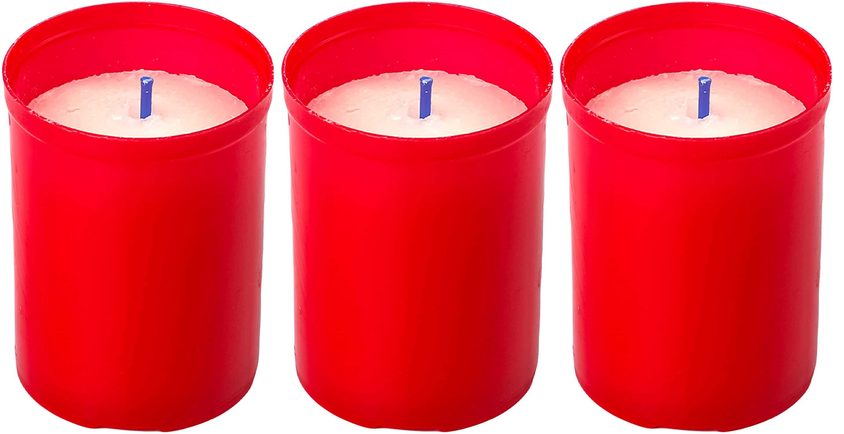 Pack 3 Velones Pequeño Rojo Velón Votivo Vela Roja 6,5 x 5 cm | Hansel Home