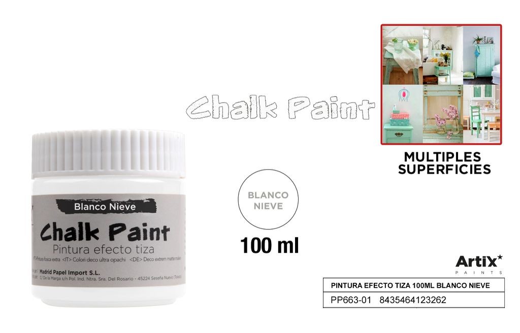 MP Chalk Paint, Pintura Acrílica Efecto Tiza Vintage | Hansel Home