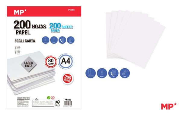 Papel a4 200 hojas 80g | Hansel Home