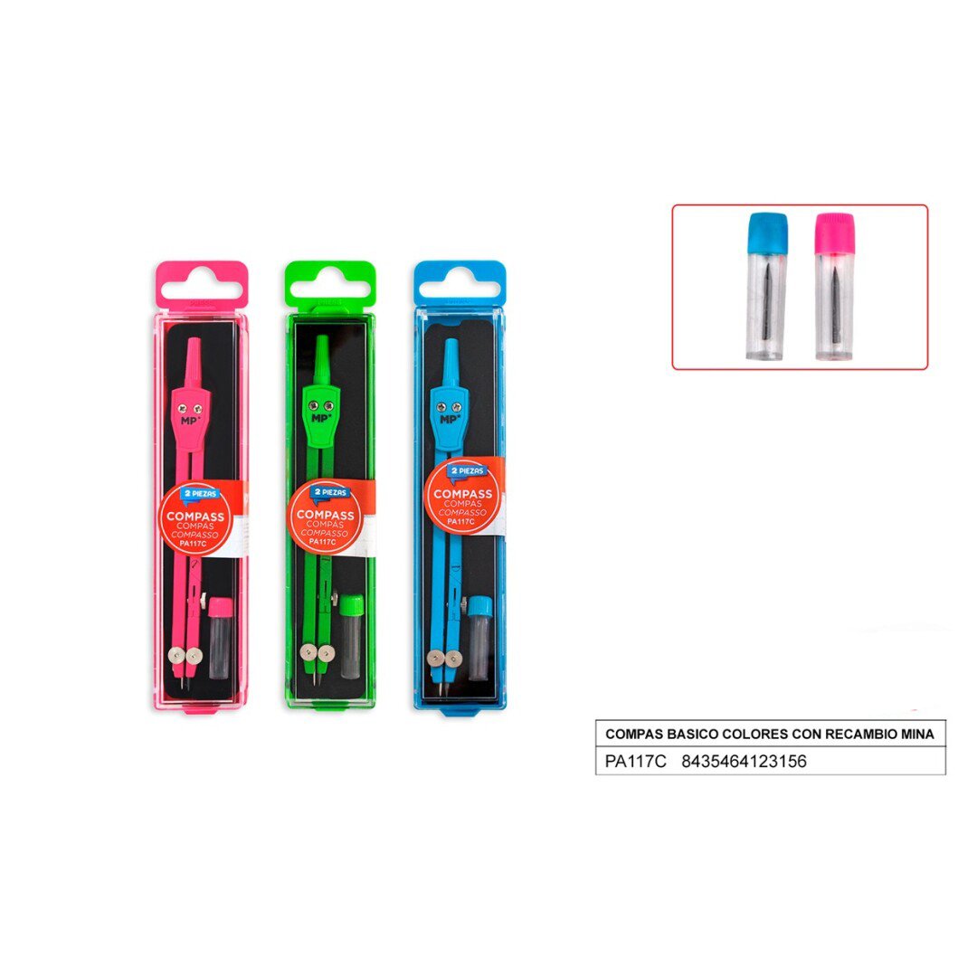Compas basico colores con recambio mina Colores Aleatorios 1 Pc ...