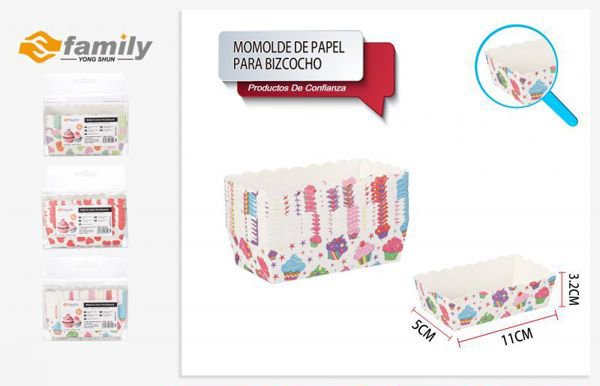 Momolde de papel para bizcocho 12pcs 11x5x3.2cm colores aleatorios 1 ...