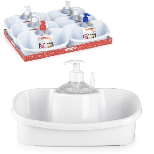 Estropajero Con Dosificador Blanco | Hansel Home